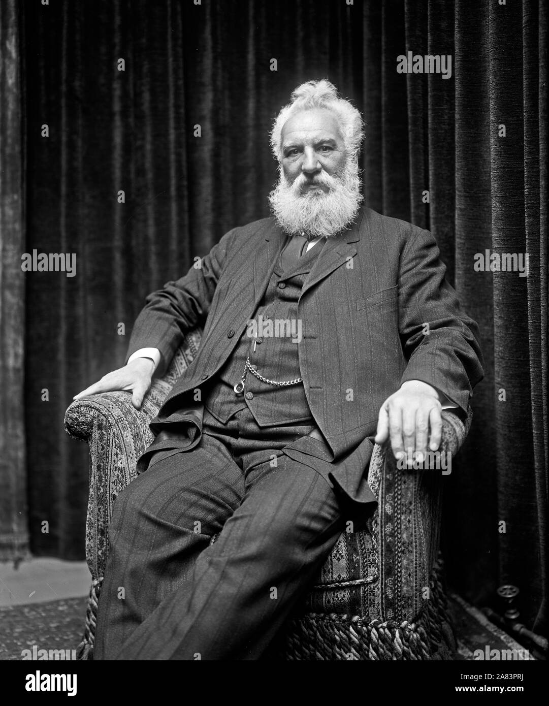 Alexander Graham Bell, inventor of the Telephone ca. 1905-1922 Stock ...