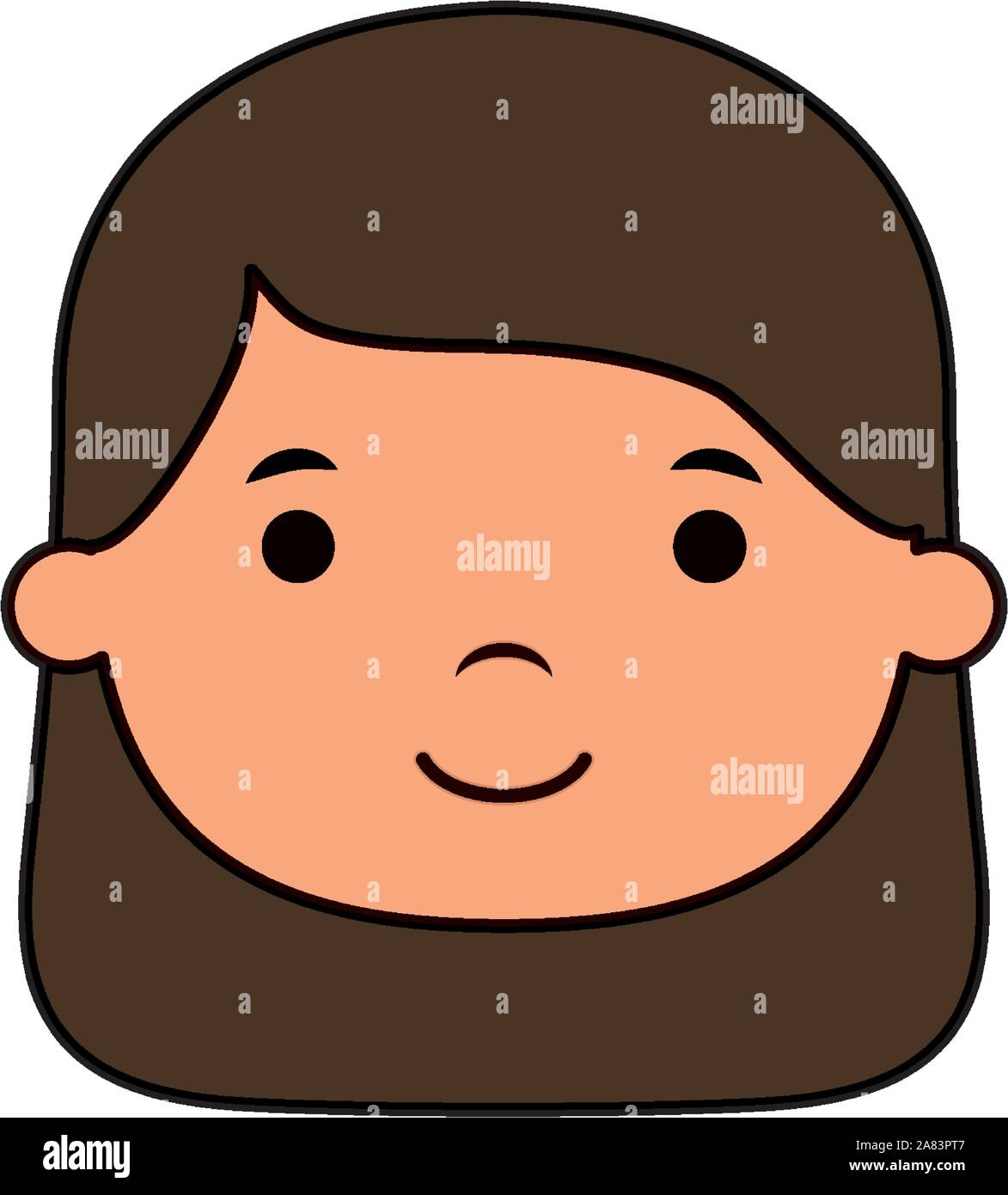 cute little girl head comic character Stock Vector Image & Art - Alamy