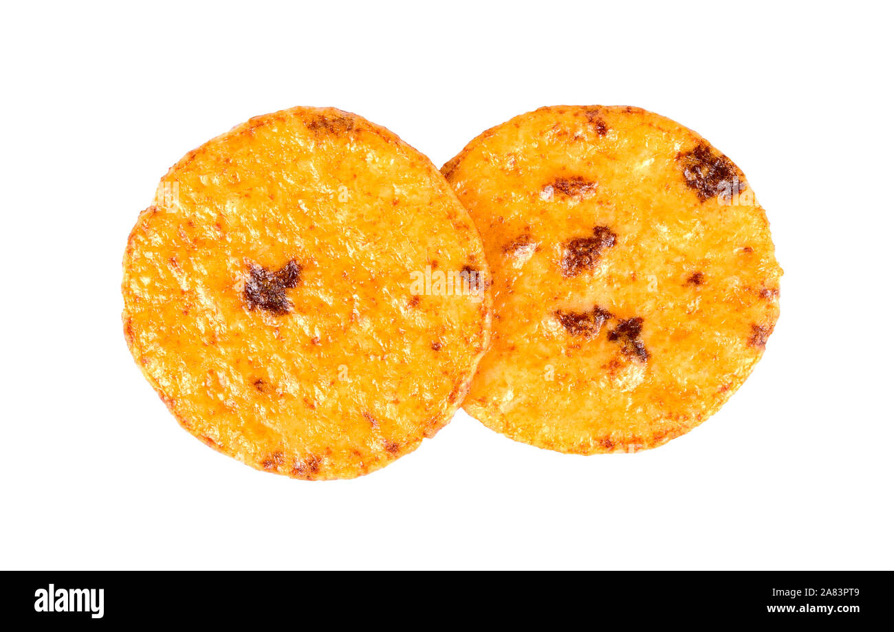 Japanese rice biscuit cracker isolated on white background Stock Photo ...