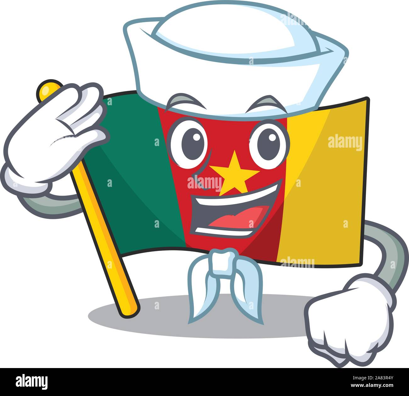 sailor flag cameroon cartoon in character shape Stock Vector Image ...