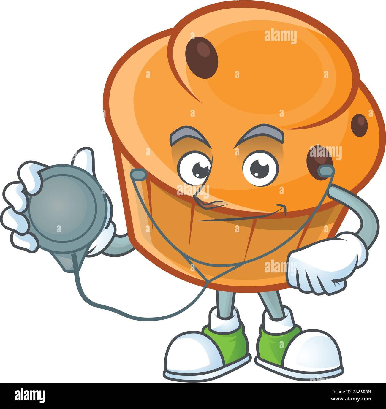 Pastry brioche mascot with doctor cartoon character Stock Vector Image ...