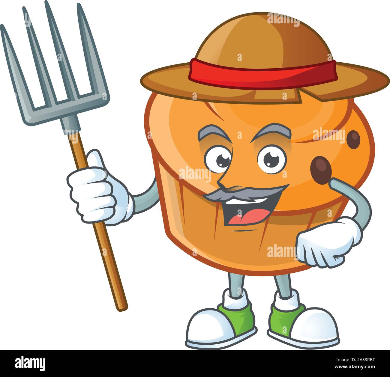 Pastry brioche mascot with farmer cartoon character Stock Vector Image ...