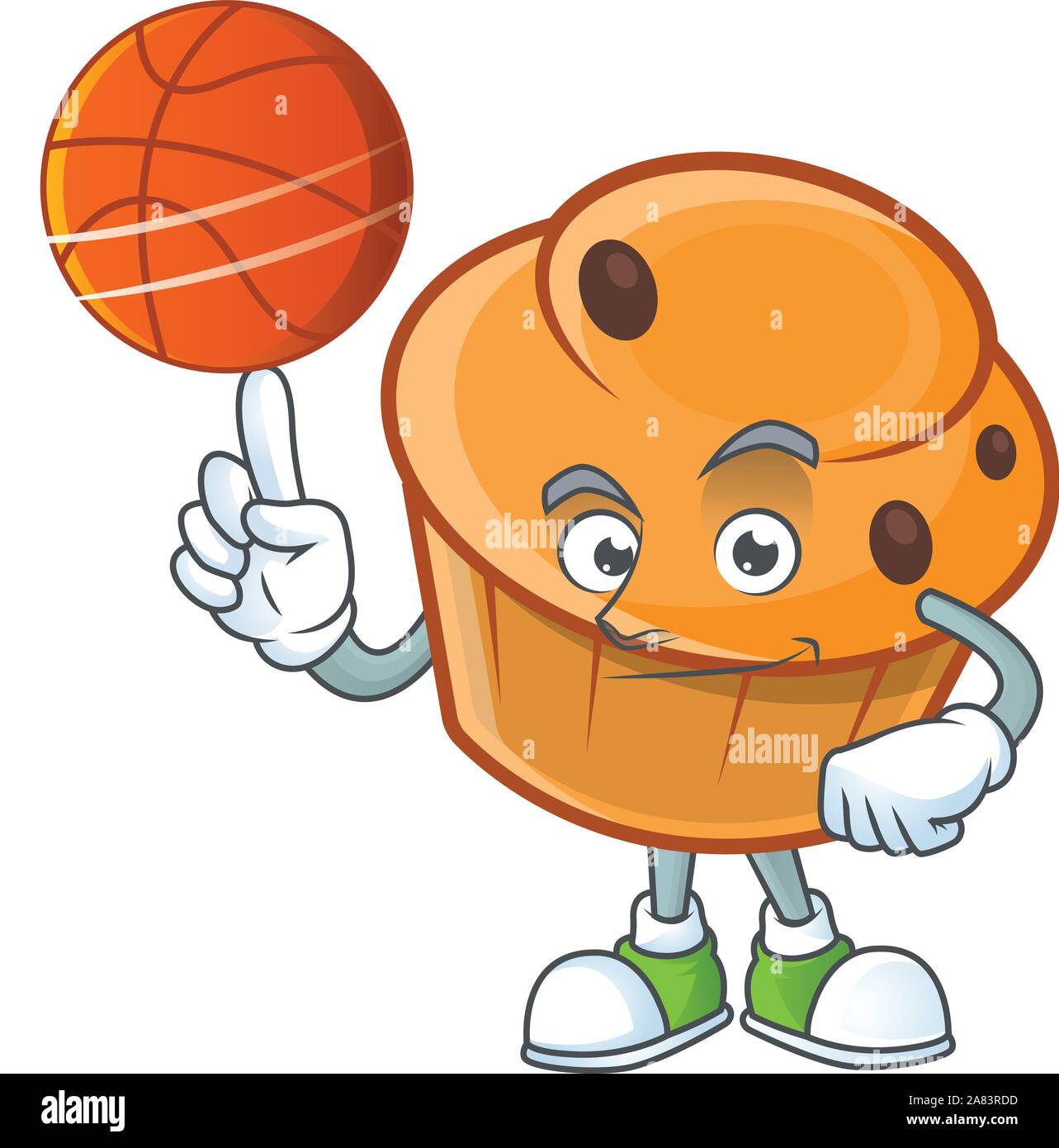 Pastry brioche mascot with holding basketball cartoon character Stock ...