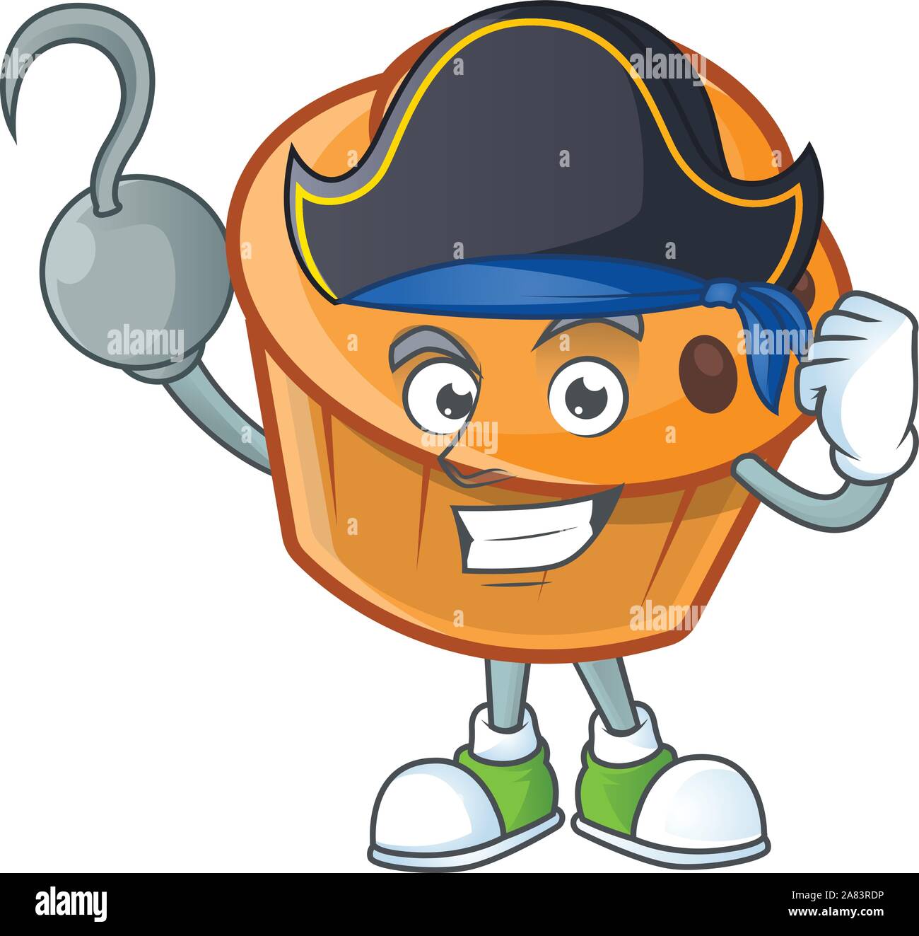 Pastry brioche mascot with pirate cartoon character Stock Vector Image ...