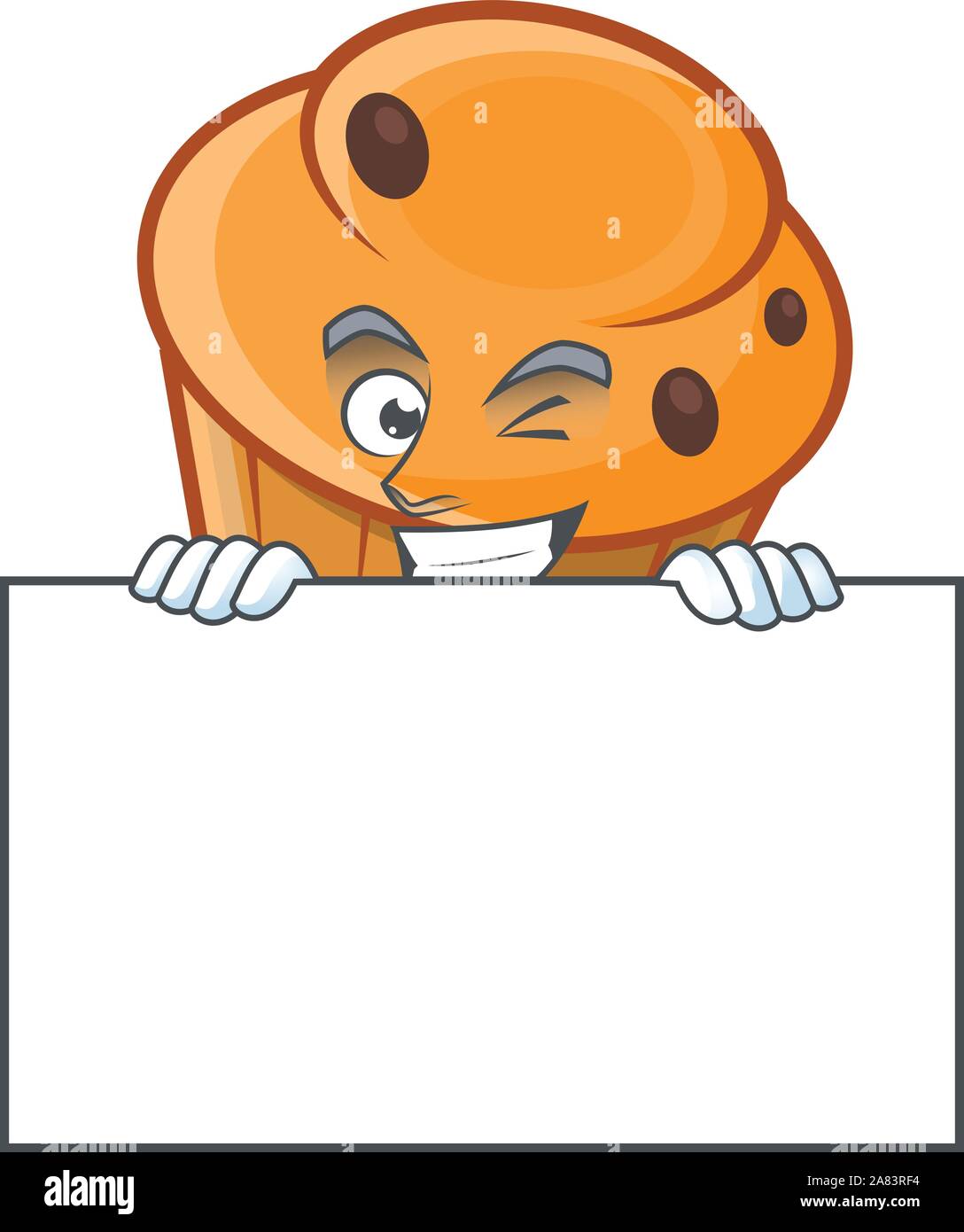 Pastry brioche mascot with squinting with board cartoon character Stock ...