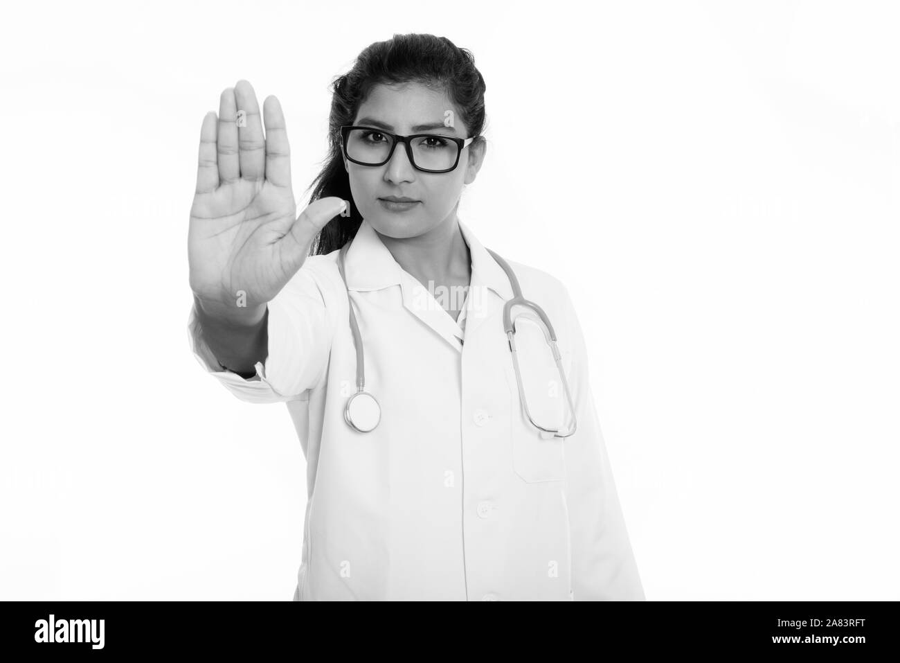 Doctor stop sign Black and White Stock Photos & Images - Alamy