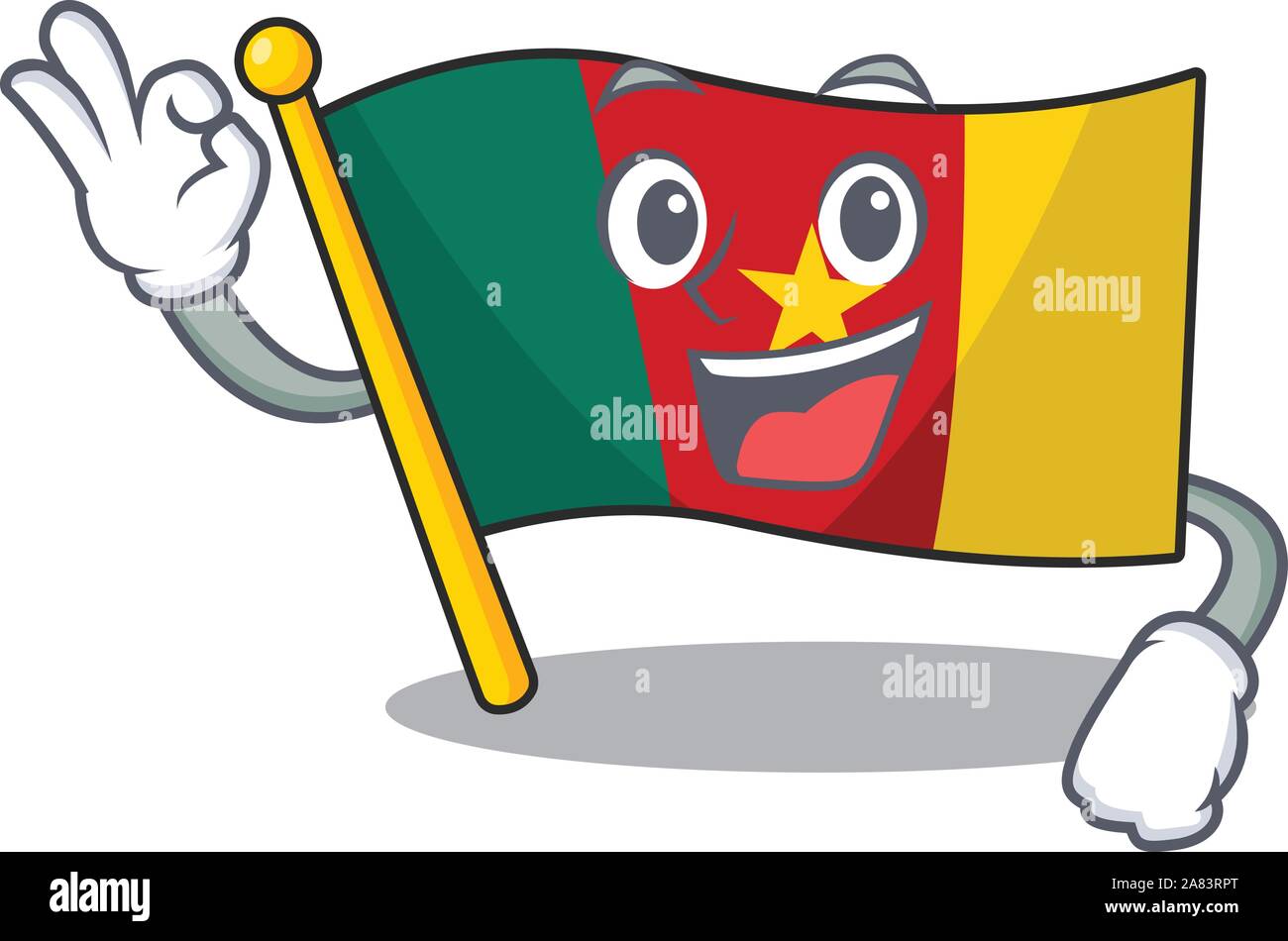 cartoon okay smiling flag cameroon on character Stock Vector Image ...