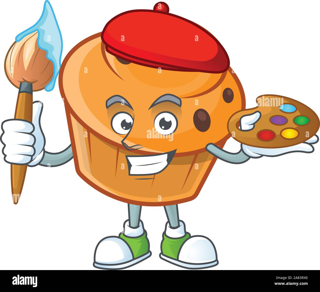 Pastry brioche mascot with painter cartoon character Stock Vector Image ...