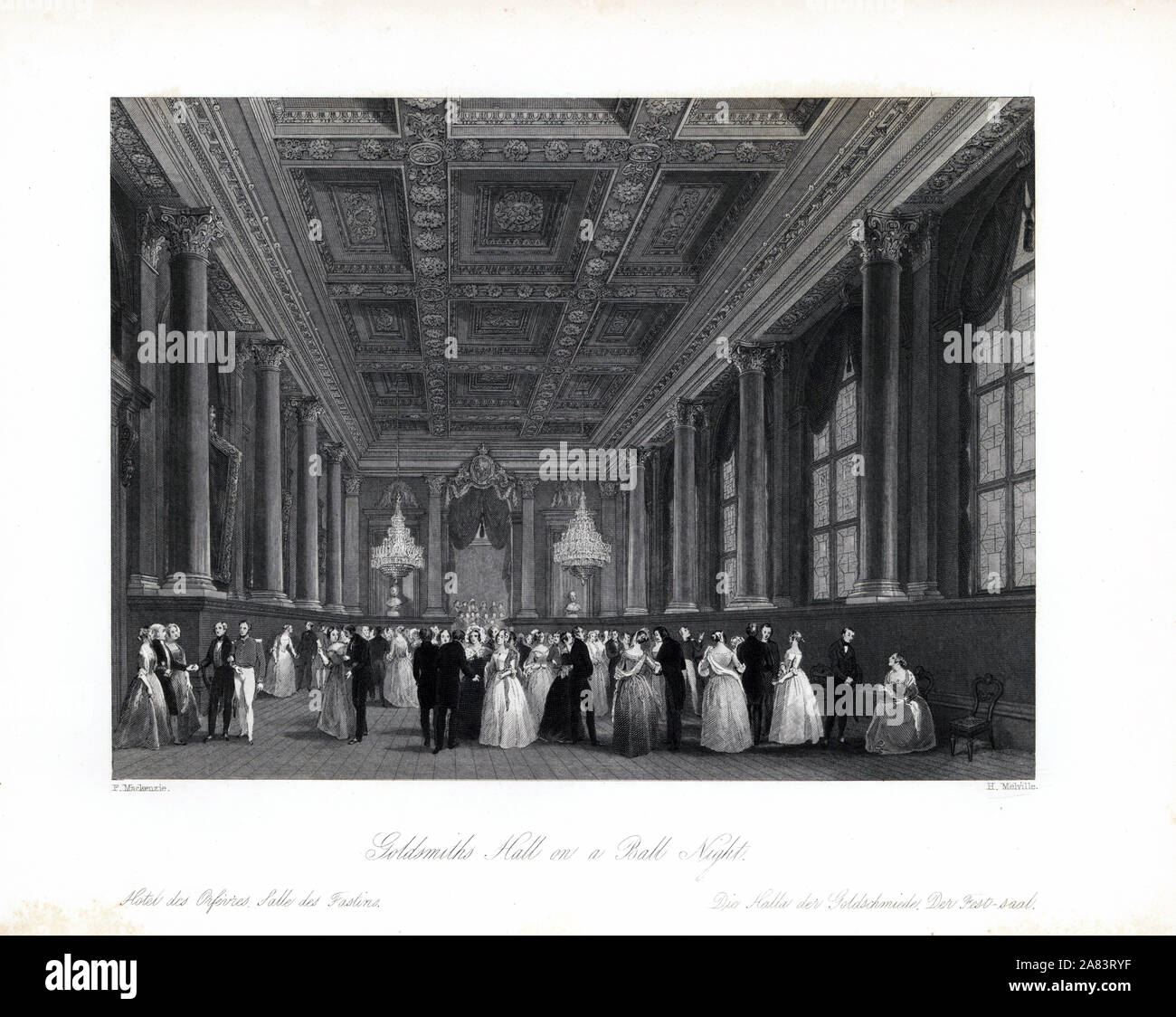 Goldsmith's Hall on a ball night. Victorian society at a formal dance ...
