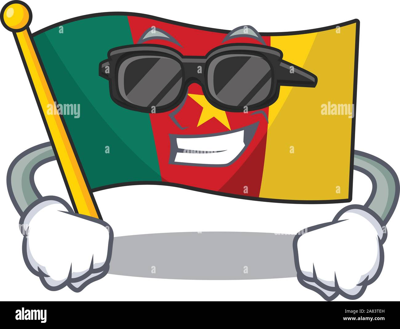 super cool cartoon smiling flag cameroon on character Stock Vector ...