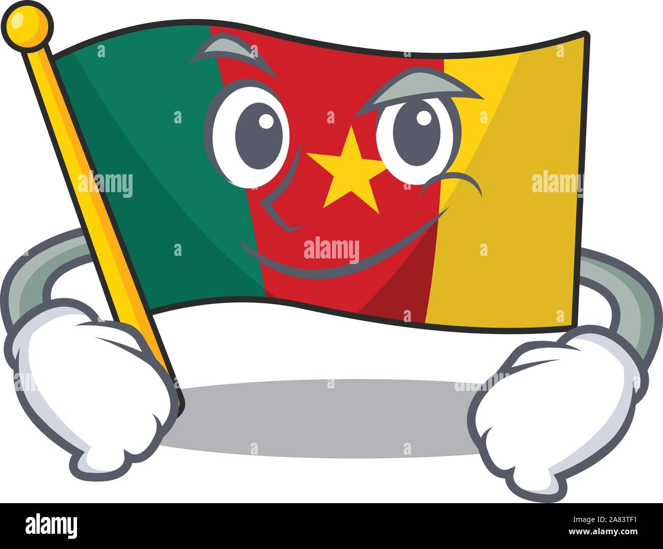 cartoon smirking smiling flag cameroon on character Stock Vector Image ...