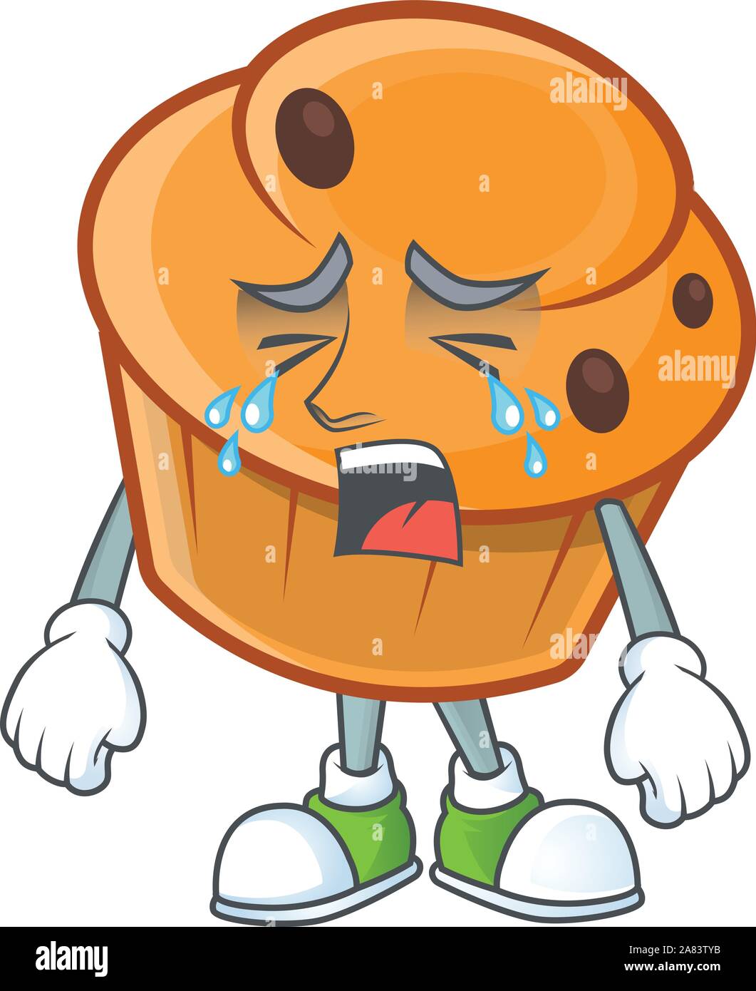 Crying Cupcake Cartoon