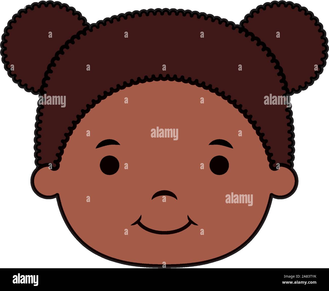 cute little afro girl head comic character Stock Vector Image & Art - Alamy