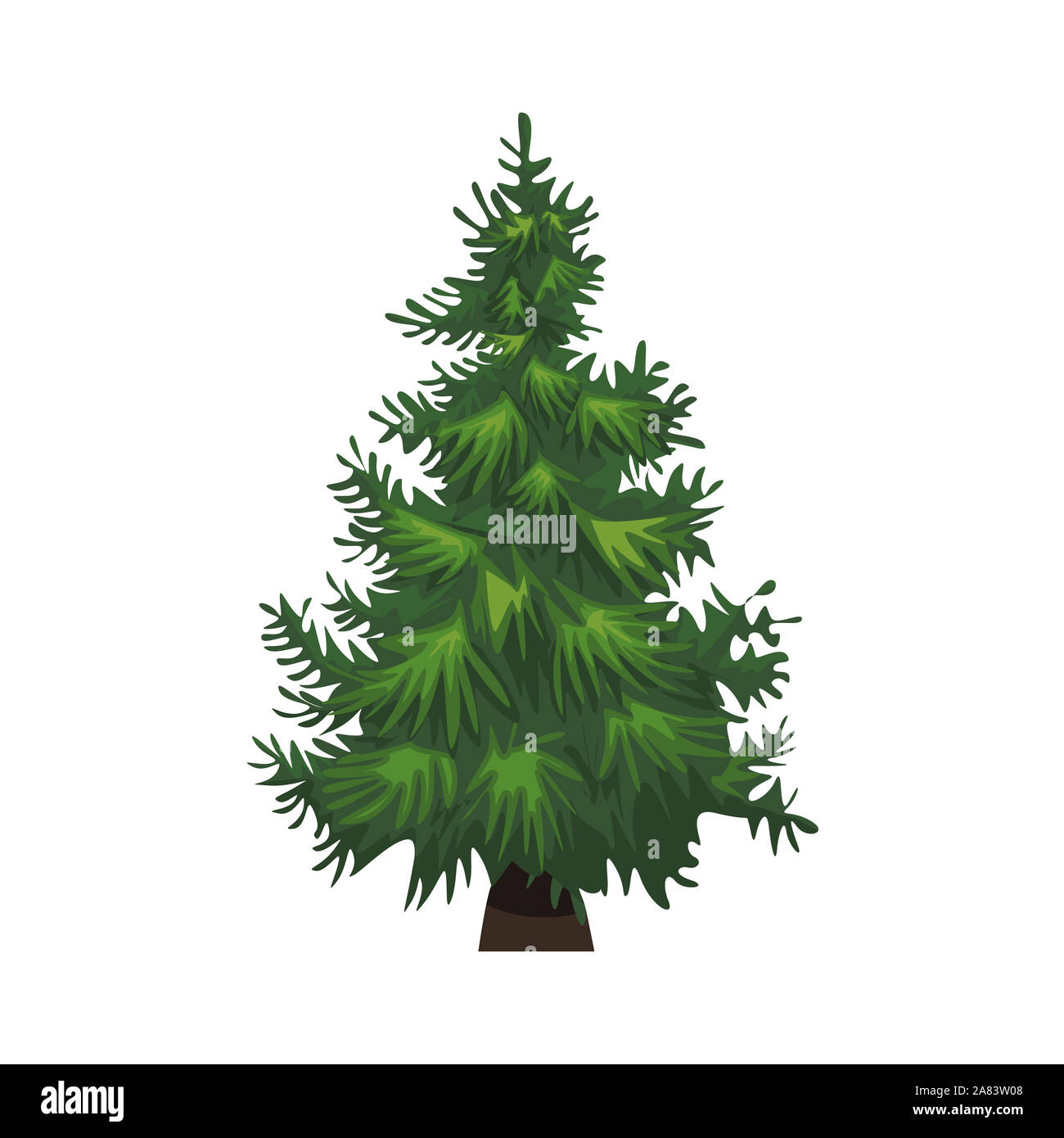 Hand drawn Fir tree with for your design. Cartoon style hand drawn ...