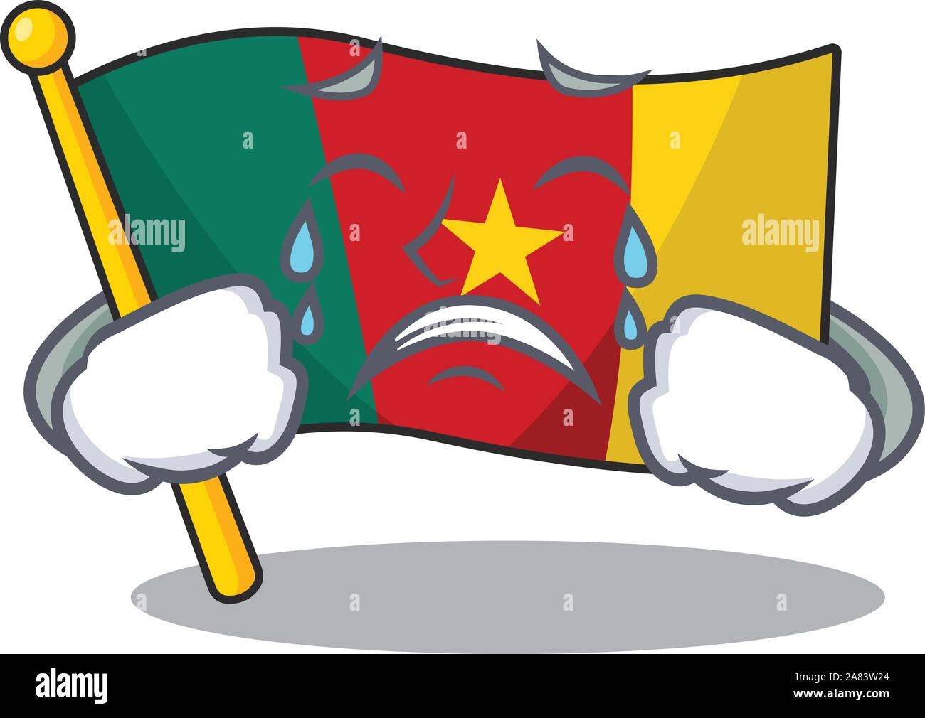 flag cameroon mascot isolated crying with cute Stock Vector Image & Art ...