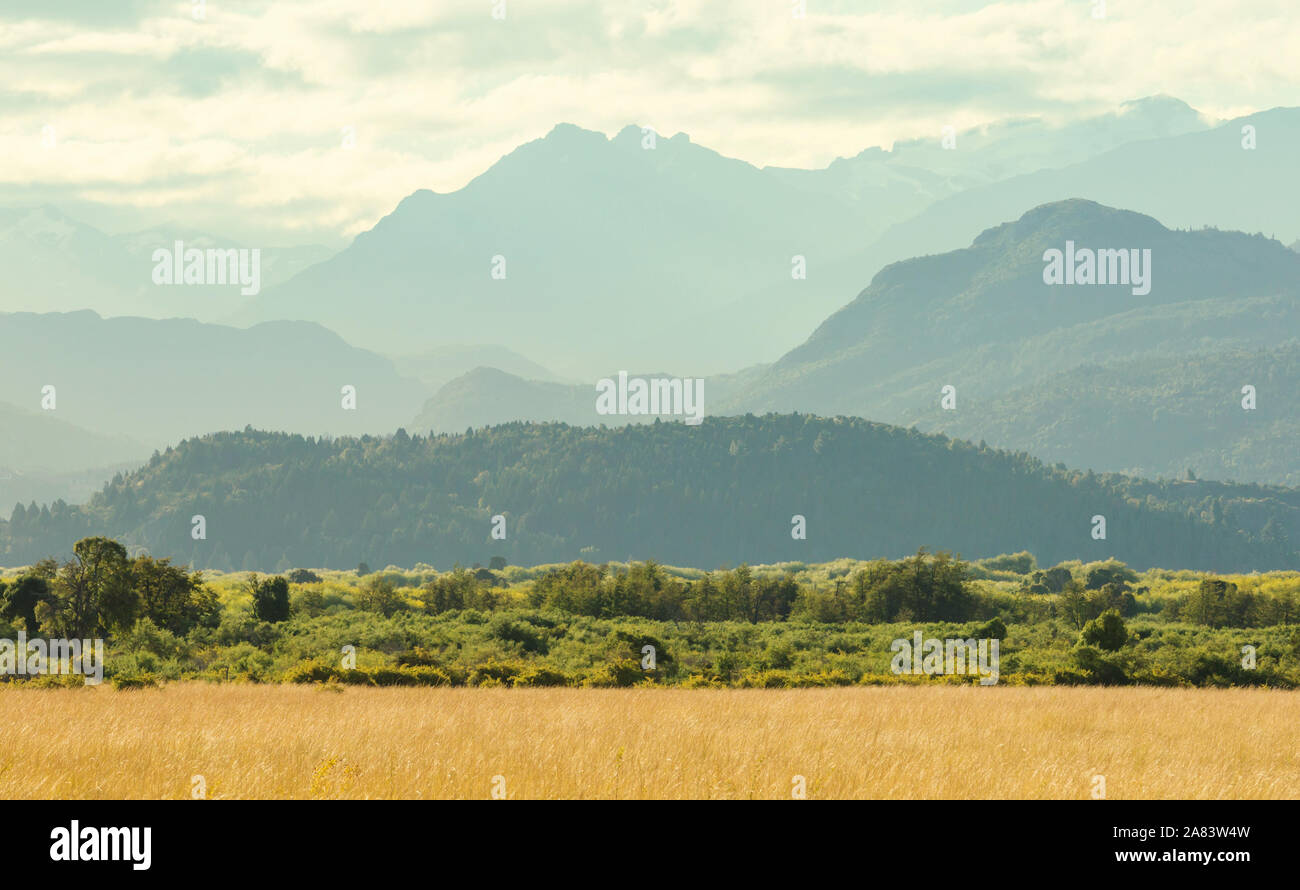 Beautiful mountains landscape along gravel road Carretera Austral in ...