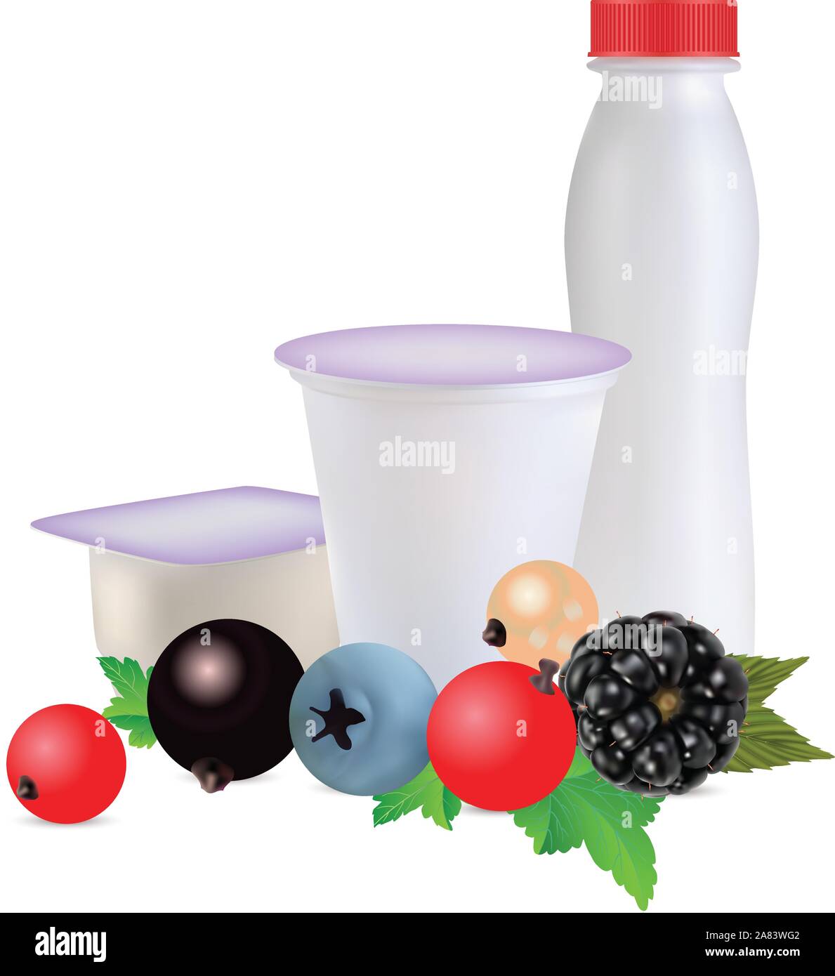 Yogurt and berries Stock Vector Images - Alamy