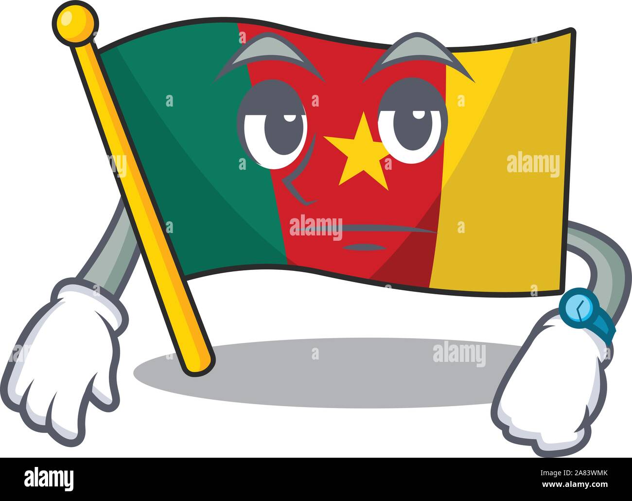 flag cameroon above the table waiting cartoon Stock Vector Image & Art ...