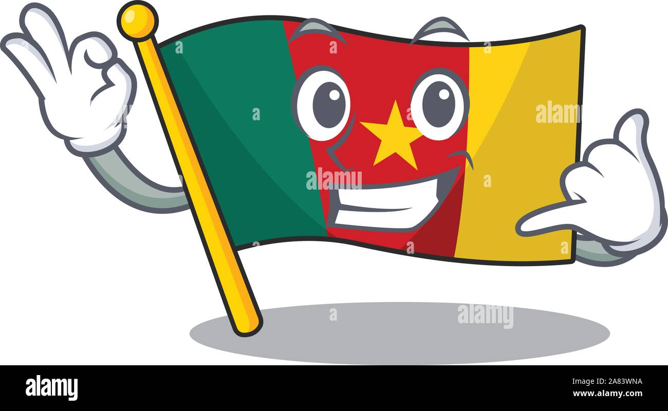 flag cameroon above the table cartoon call me Stock Vector Image & Art ...