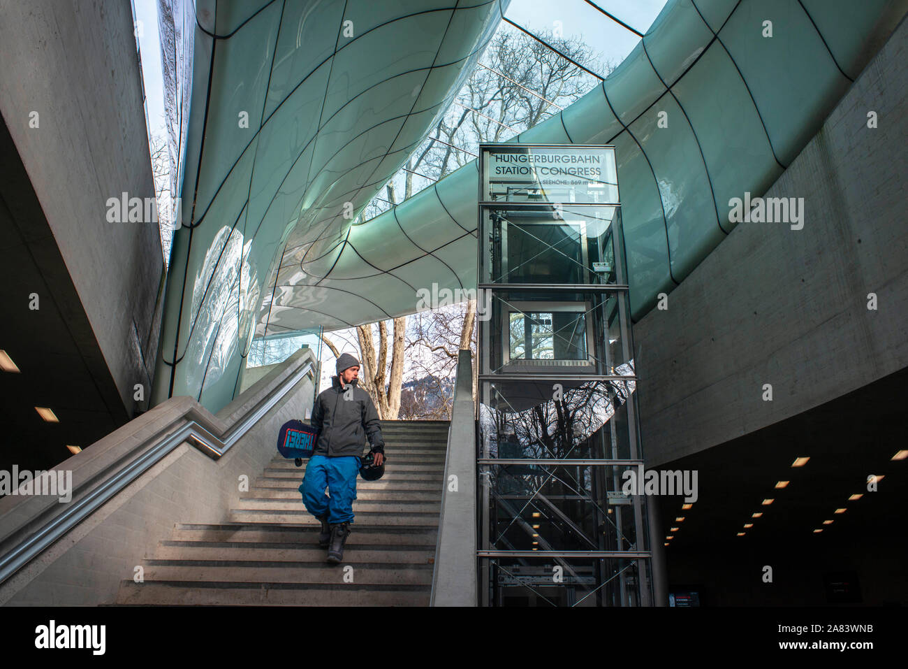Base Hungerburgbahn station funicular railway at the Congress ...