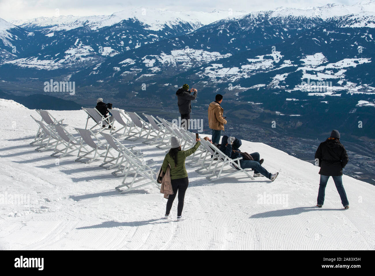 Nordkette sky resort mountain and ski slopes near Innsbruck Tyrol ...