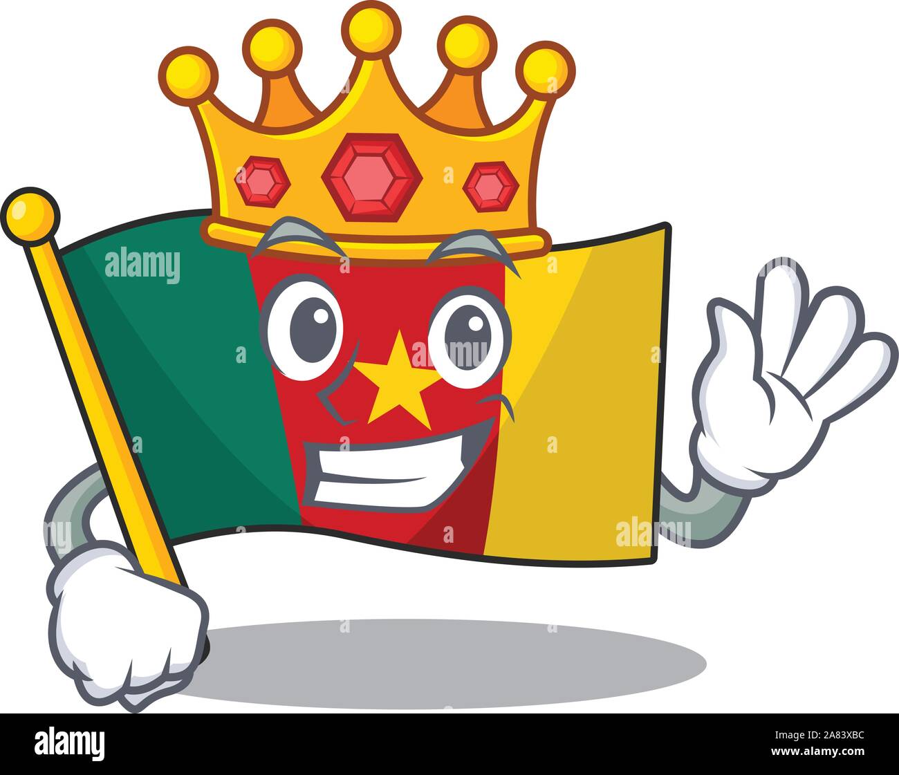 flag cameroon above king the table cartoon Stock Vector Image & Art - Alamy
