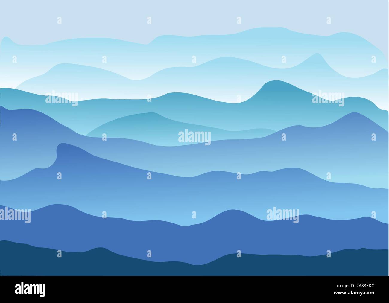 Blue mountains in a fog. vector illustration Stock Vector Image & Art ...