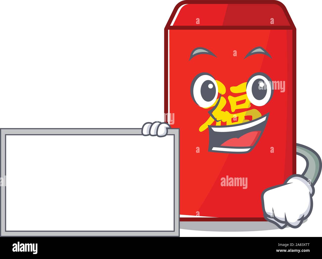 red envelope with board isolated with the cartoon Stock Vector Image ...