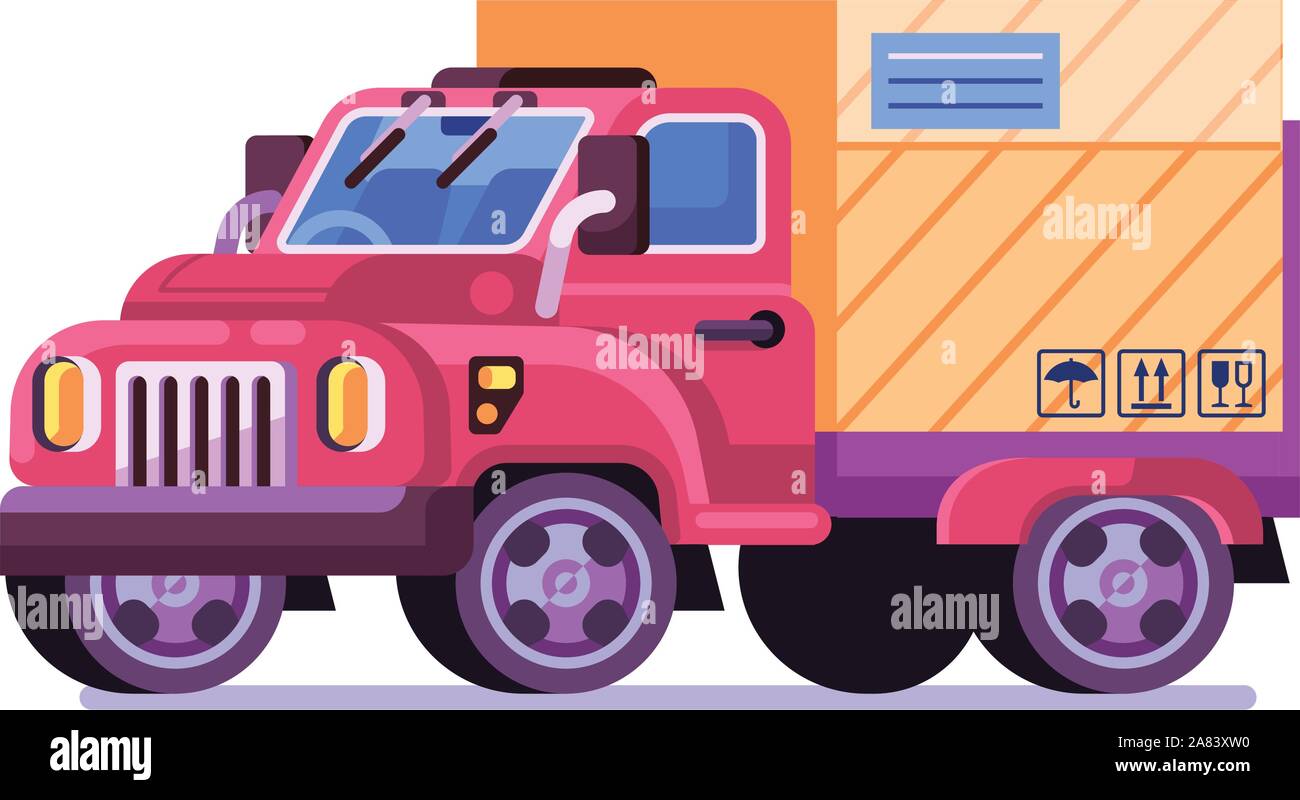 Red delivery box icon Stock Vector Images - Alamy