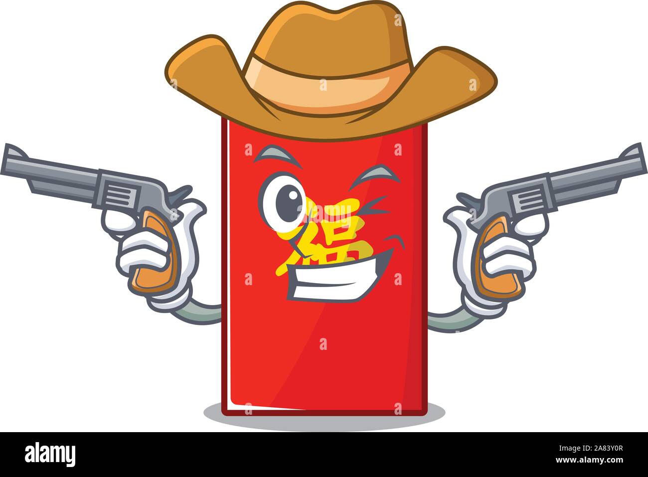 cowboy red envelope isolated with the cartoon Stock Vector Image & Art ...