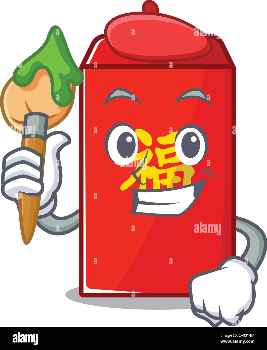 red envelope isolated with the cartoon painter Stock Vector Image & Art ...