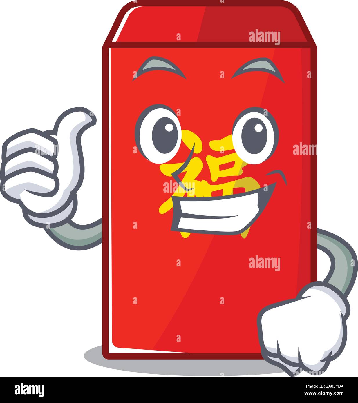 cute red envelope on isolated mascot thumbs up Stock Vector Image & Art ...