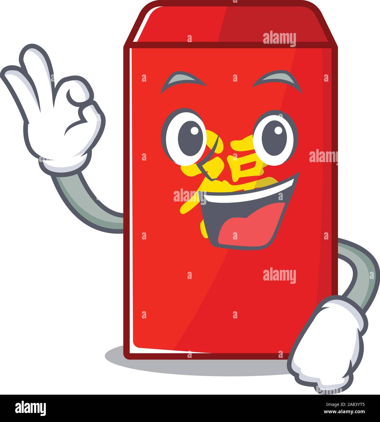 cute red envelope okay on isolated mascot Stock Vector Image & Art - Alamy