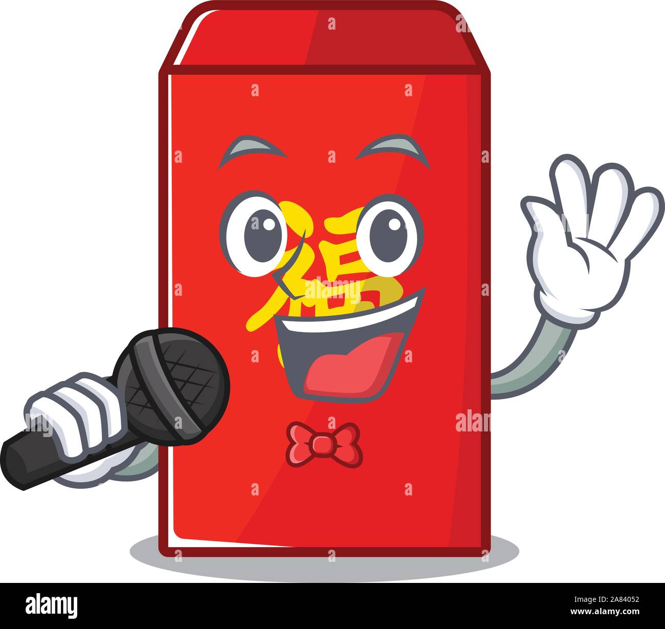 happy cartoon in the red singing envelope Stock Vector Image & Art - Alamy