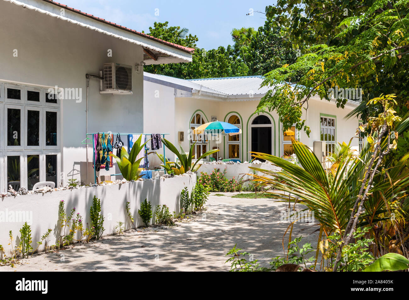 Huraa, Maldives - November 19, 2017: Local island life. One of the ...