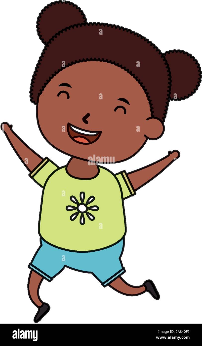 cute little afro girl comic character Stock Vector Image & Art - Alamy