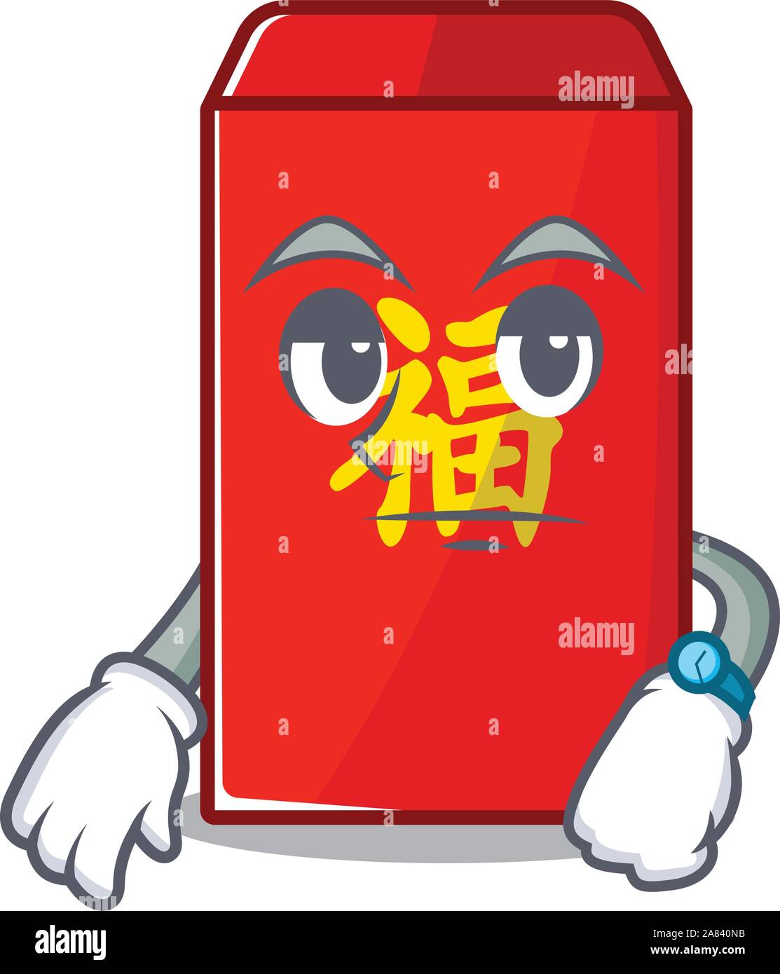 red envelope cartoon in waiting the mascot Stock Vector Image & Art - Alamy