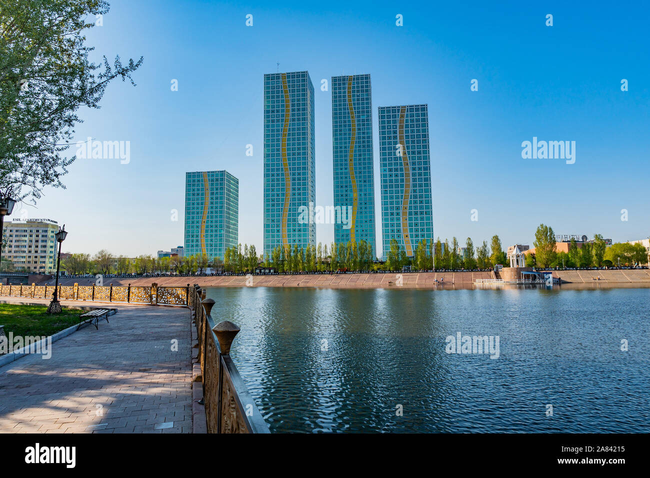 Walking on bridge in nursultan hi-res stock photography and images - Alamy