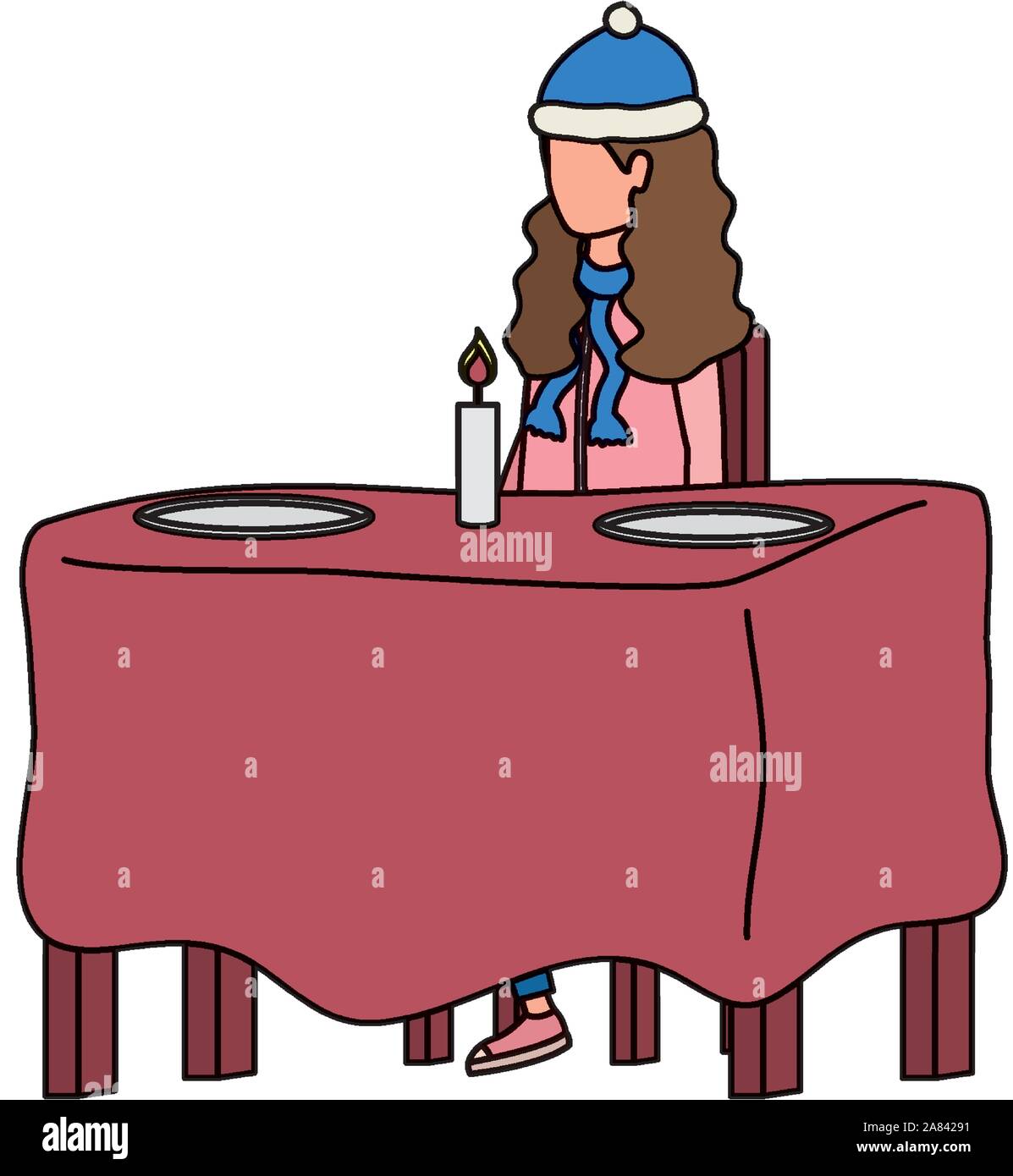 Seated table Stock Vector Images - Alamy