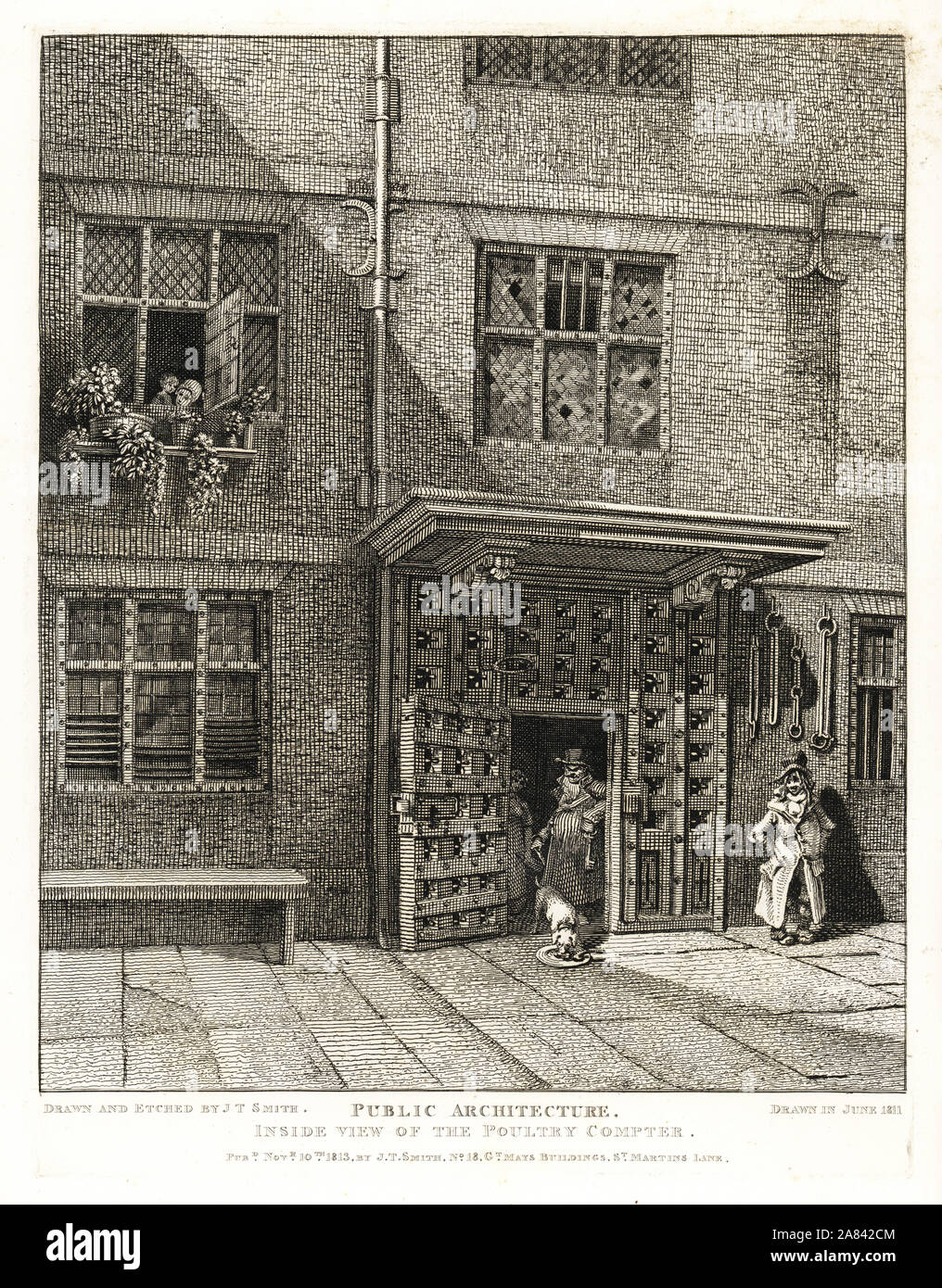 Inside view of the Poultry Compter, 1811, a London prison in Cheapside ...