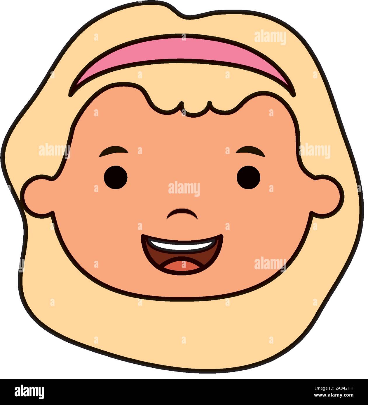 cute little girl head comic character Stock Vector Image & Art - Alamy