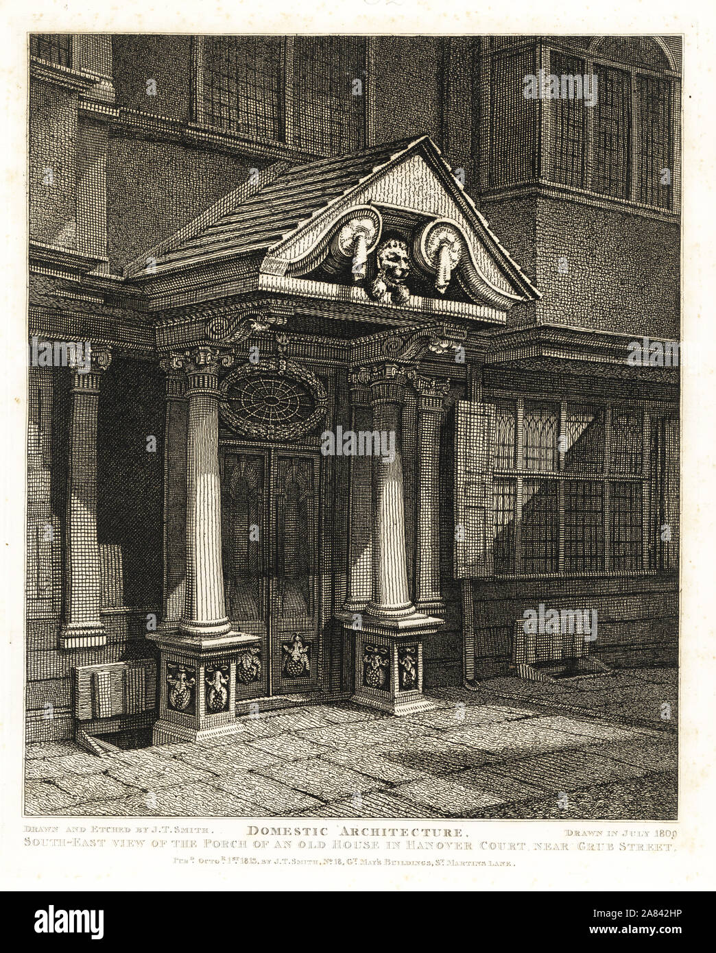 South east view of the porch of an old Interregnum house known as ...