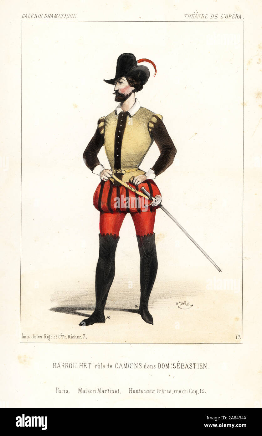 French baritone Paul Barroilhet as Camoens in Dom Sebastien by Gaetano ...