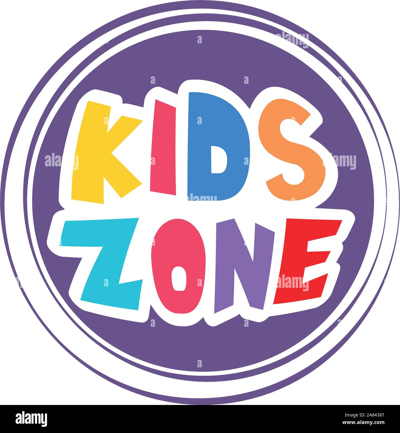 kids zone lettering label icon Stock Vector Image & Art - Alamy