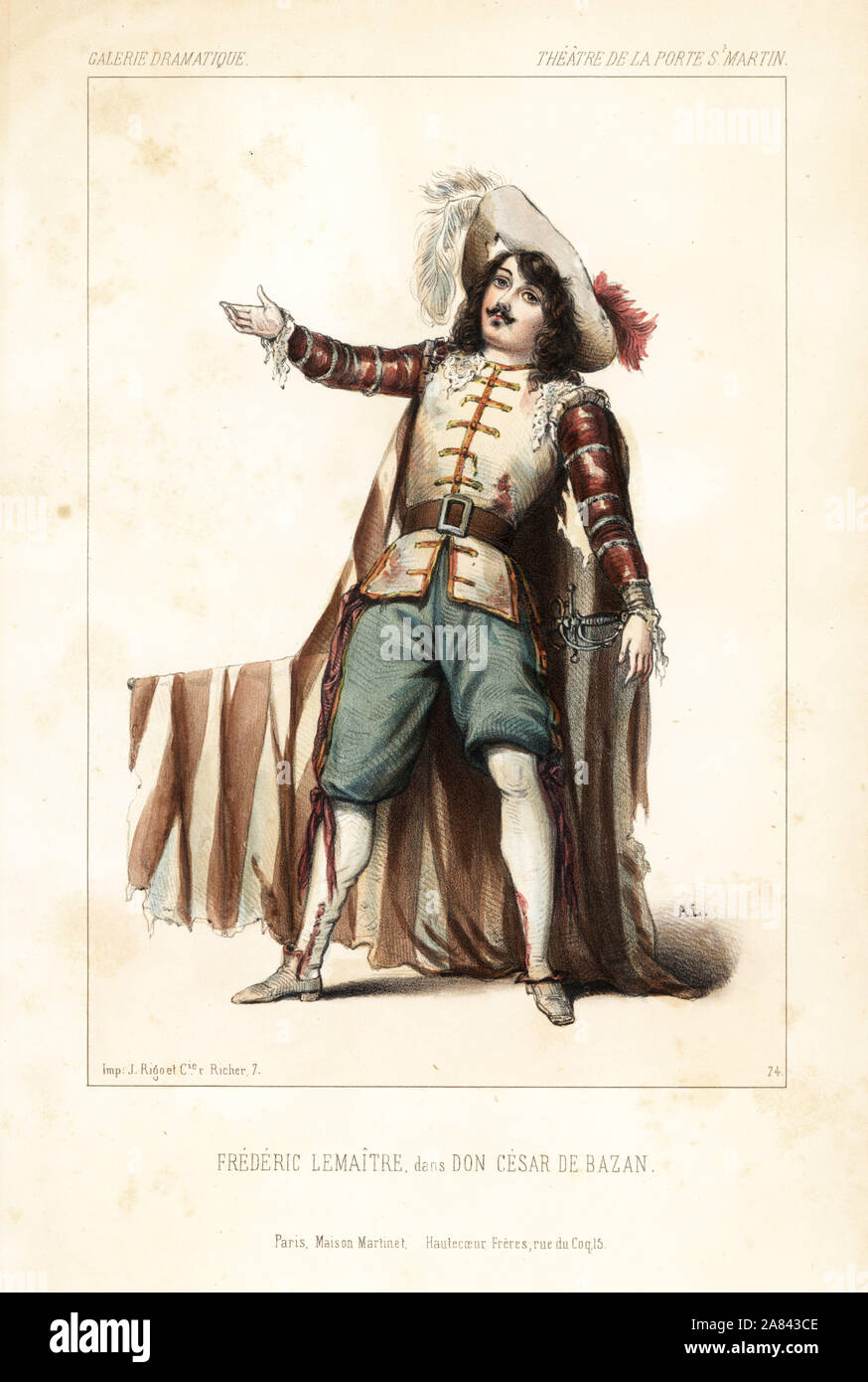 French actor Frederic Lemaitre in Don Cesar de Bazan by Dumanoir and ...