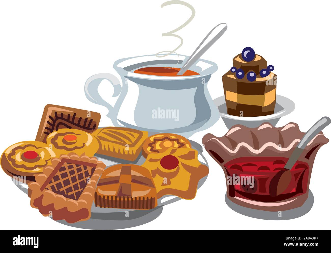 Christmas cookies tea Stock Vector Images - Alamy