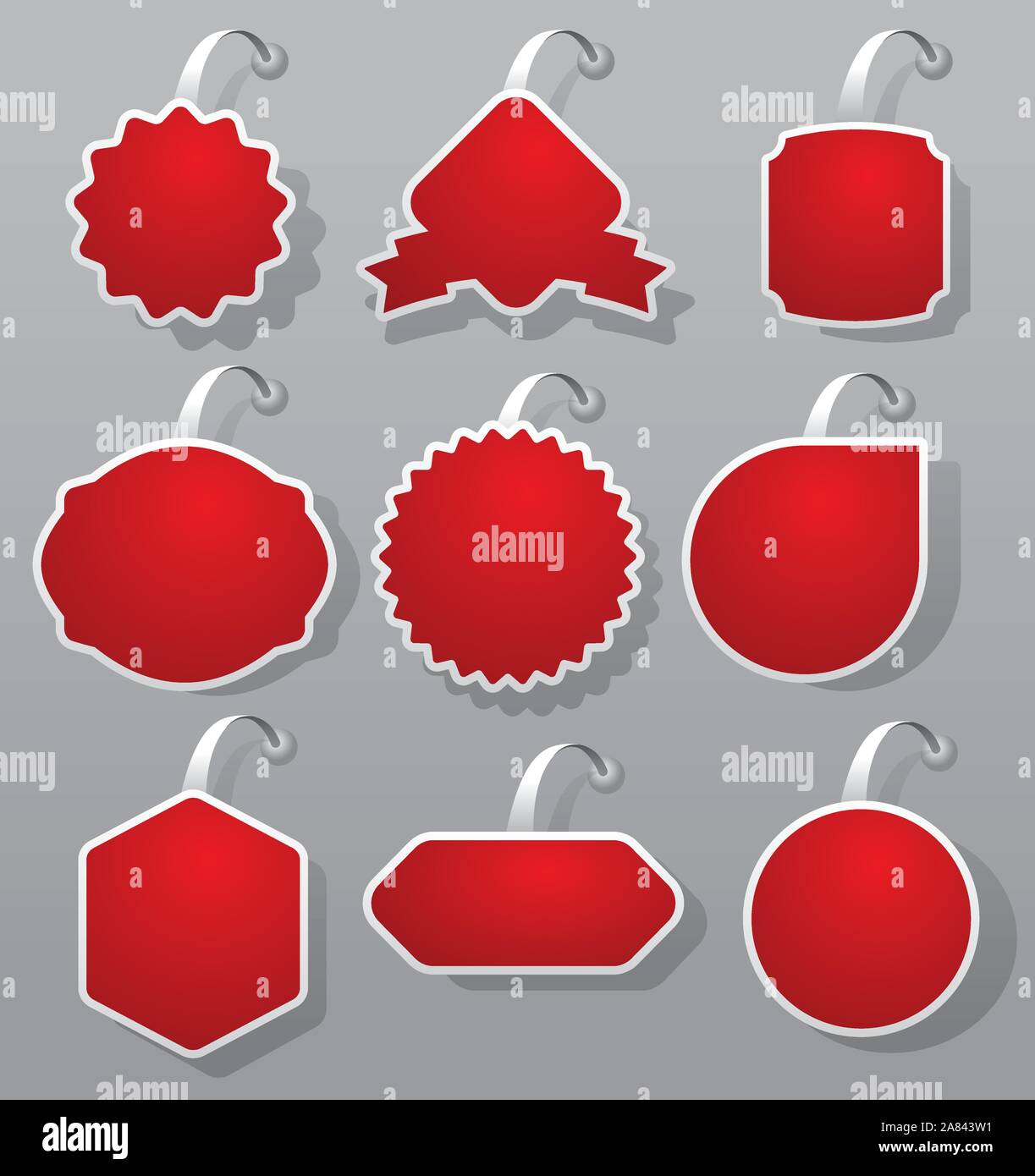 set of red empty advertising and promotion badges Stock Vector Image ...