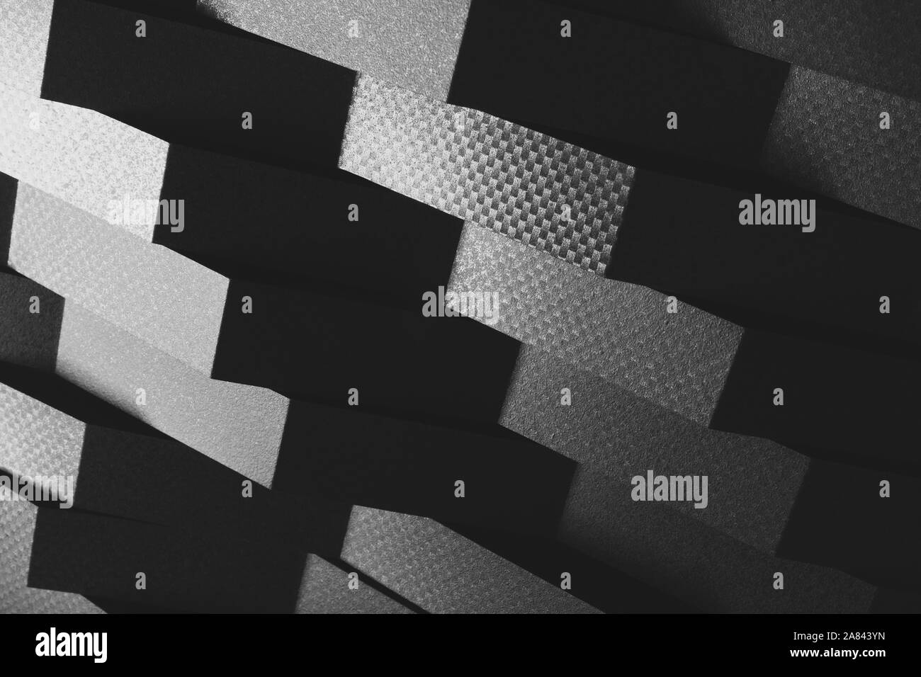 Geometrical elements of paper on dark background, abstract Stock Photo ...