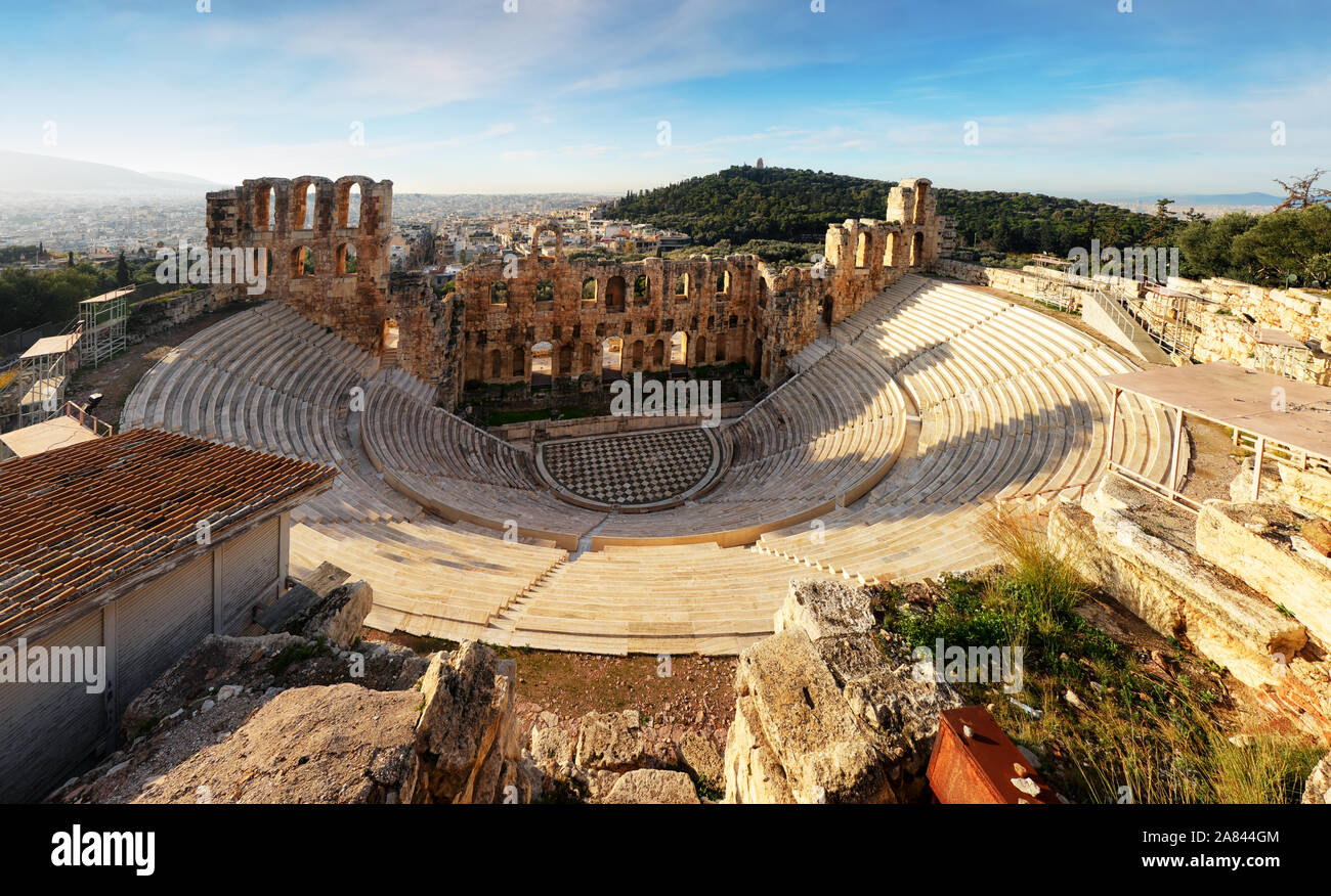 Athens - Ruins of ancient theater of Herodion Atticus in Acropolis ...