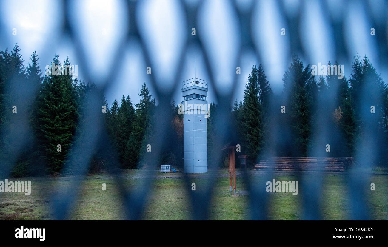 Sorge, Germany. 04th Nov, 2019. A former observation tower can be seen ...